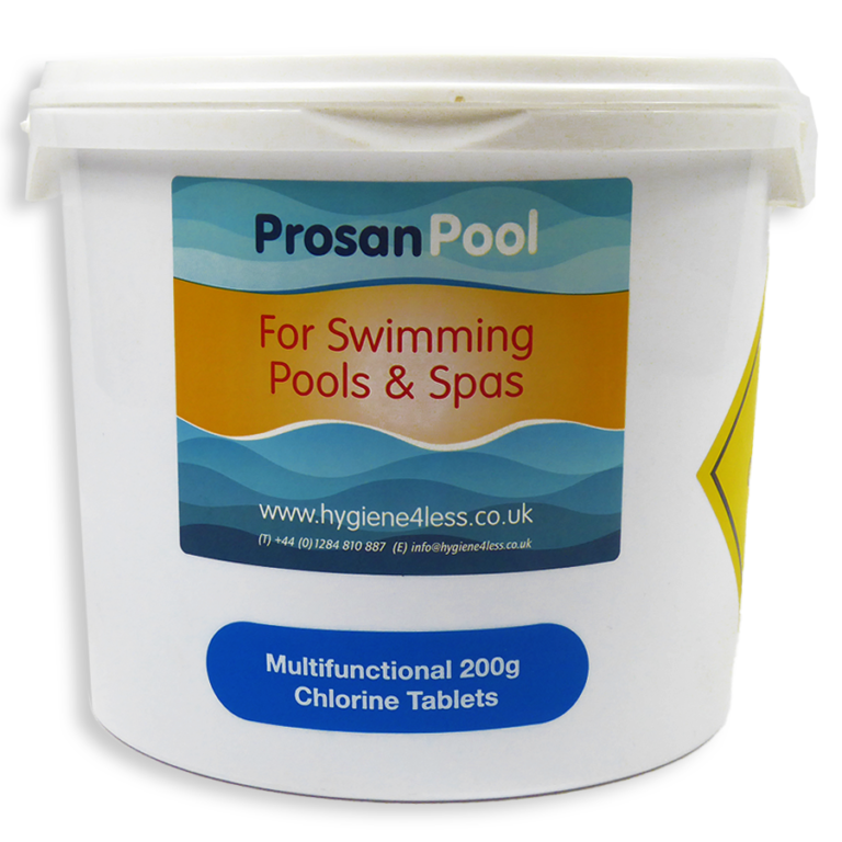 Multifunctional 200g Trichlor Tablets 5Kg tub - hygiene4less