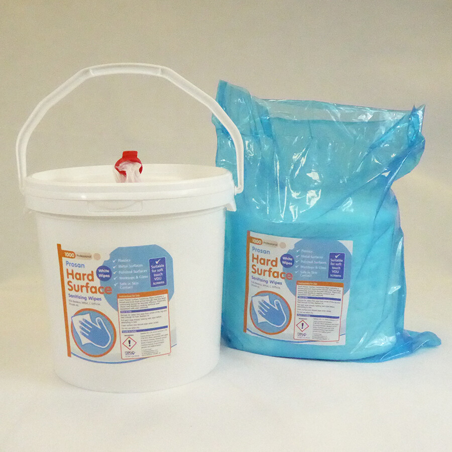 Prosan Hard Surface Sanitising Wet Wipes - 1000 Sheet Buckets & Refills ...