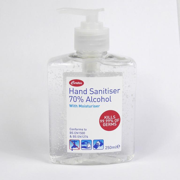 Certex 250ml 70% Alcohol Hand Sanitiser Gel - hygiene4less