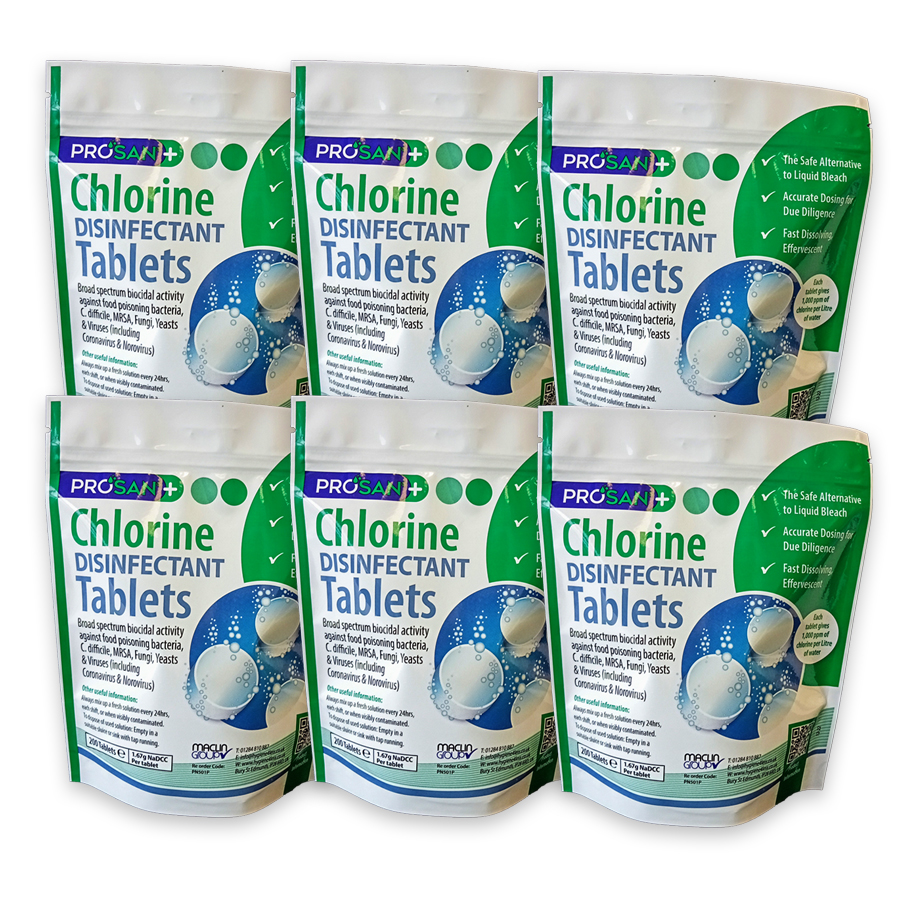 Case of 6 x Chlorine Tablet Recyclable Pouch Packs - 1.7g NaDCC- 200 ...