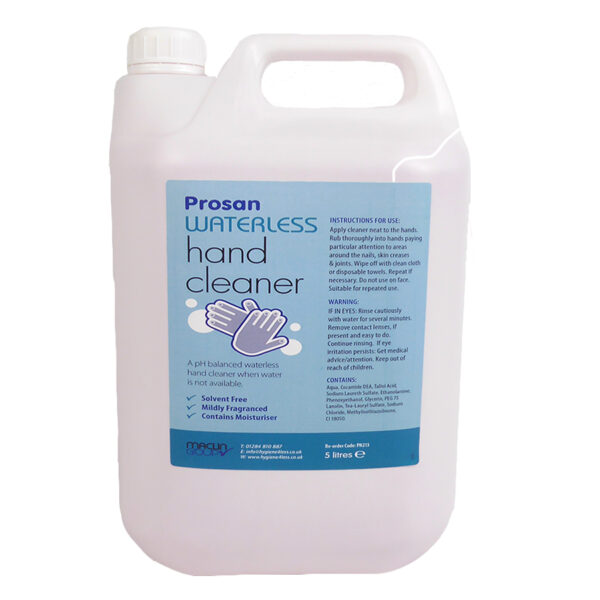 Waterless Hand Cleaner - 5 Litre - hygiene4less