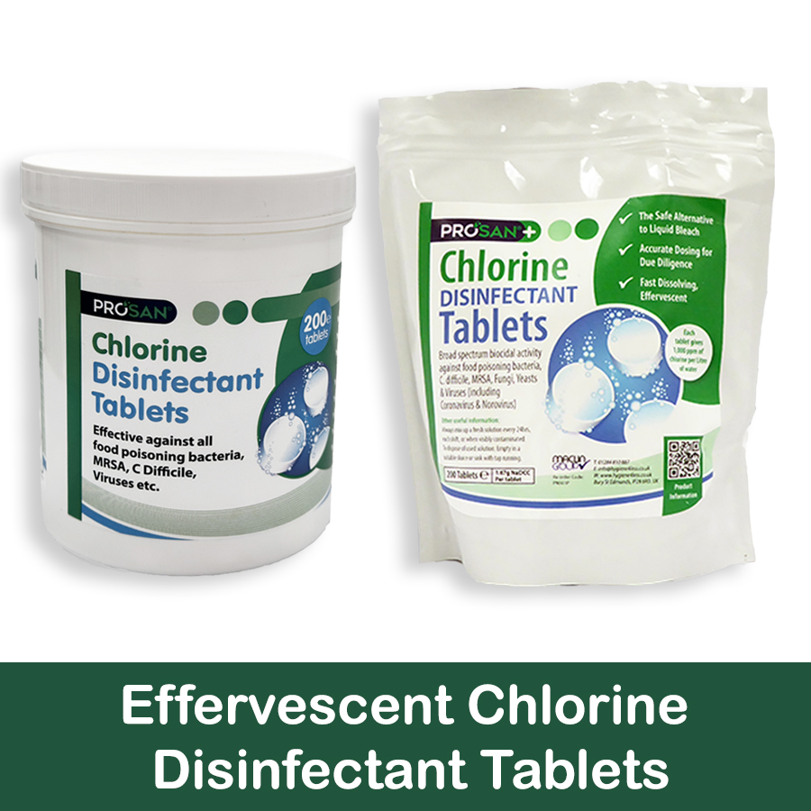 Chlorine Sanitiser Tablets - Tubs & Pouches - hygiene4less
