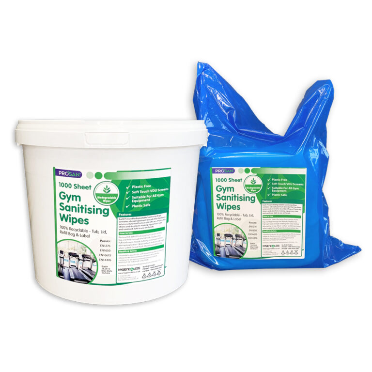 Biodegradable Gym Equipment Wipes 1000 sheet Buckets & Refills